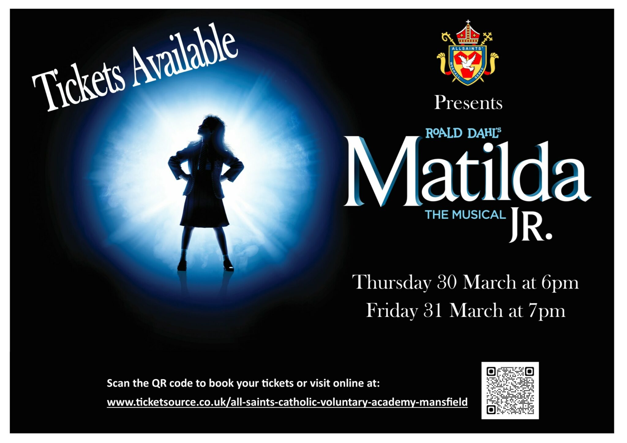 Matilda Tickets now available - All Saints' Catholic Voluntary Academy ...